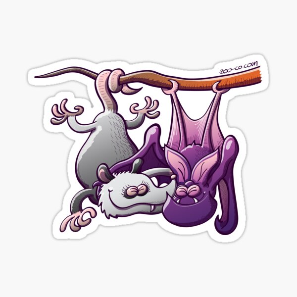 "Opossum and Bat in Love" Sticker for Sale by Zoo-co | Redbubble