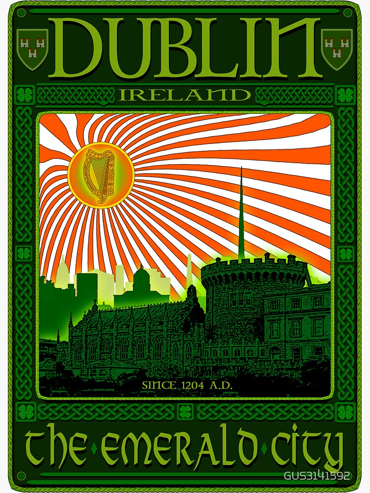 "Dublin" Sticker for Sale by GUS3141592 | Redbubble