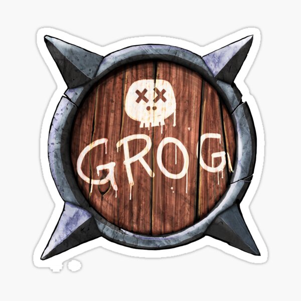 "Spiked Shield with Grog and Skull Logo AAARG!" Sticker for Sale by ...