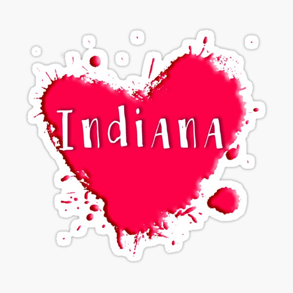 "Indiana Splash Heart Indiana" Sticker for Sale by Greenbaby | Redbubble