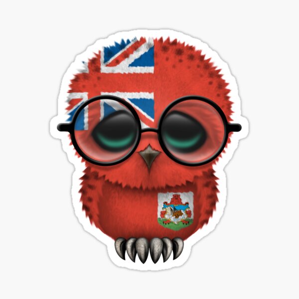 "Nerdy Bermuda Baby Owl on a Branch" Sticker for Sale by JeffBartels ...