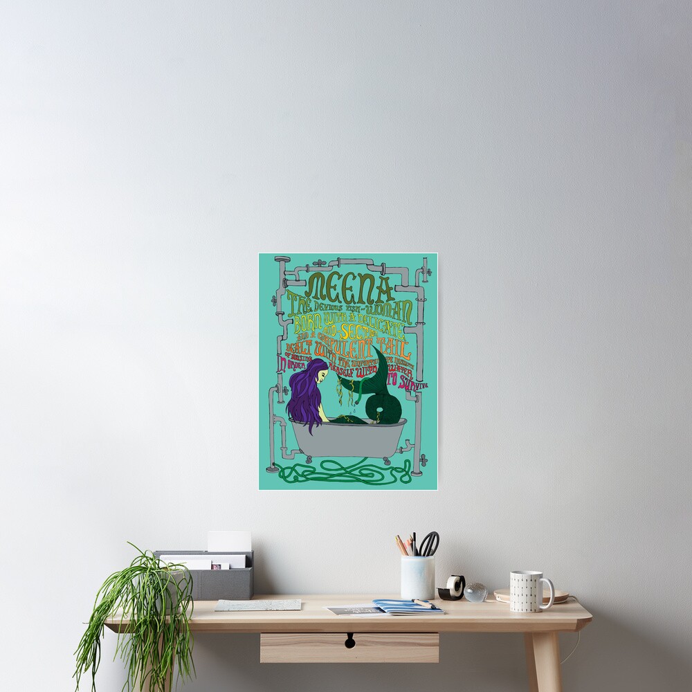 "Meena the devious fish-woman" Poster by SirenDesigns | Redbubble