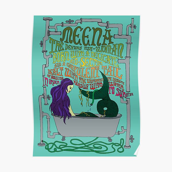 "Meena the devious fish-woman" Poster by SirenDesigns | Redbubble