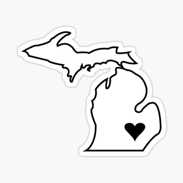 "Michigan Love - Black " Sticker by ahagen | Redbubble