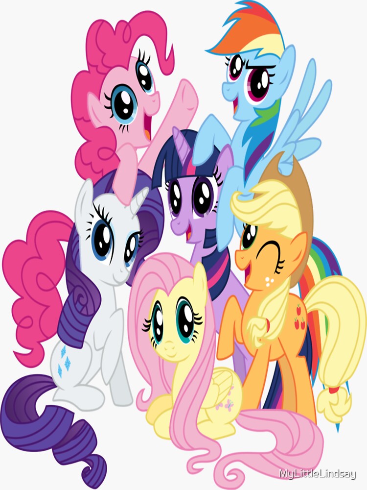 "Mane Six Group" Sticker for Sale by MyLittleLindsay | Redbubble