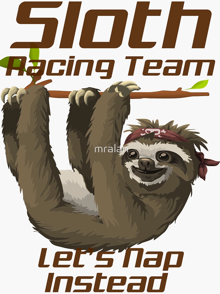 "Sloth Running Team" Sticker for Sale by mralan | Redbubble