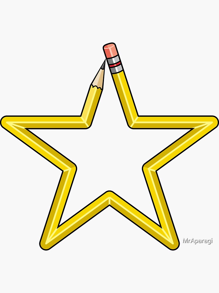 "Pencil Star" Sticker by MrAparagi | Redbubble