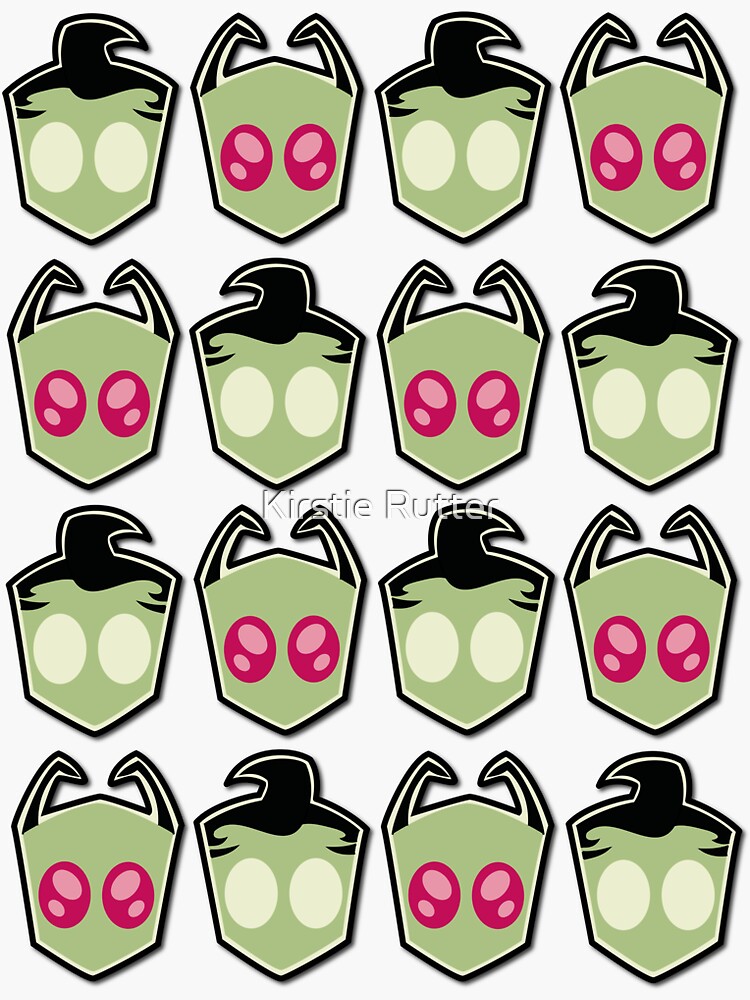"Invader Zim - Pattern" Sticker for Sale by KirstieRutter | Redbubble