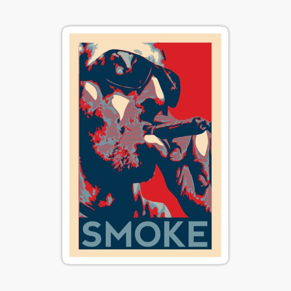 "Smoke - Guy with cigar obama style poster graphic" Sticker by ...