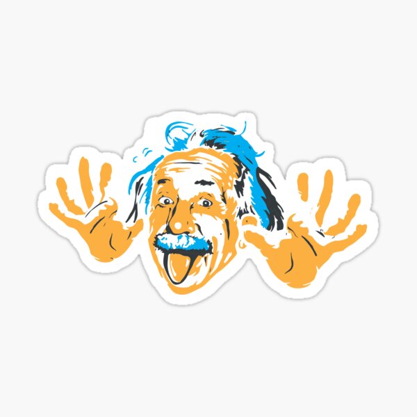 "Crazy Einstein" Sticker for Sale by pophues | Redbubble