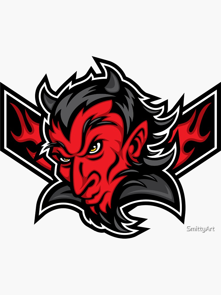 "RED DEVIL" Sticker for Sale by SmittyArt | Redbubble