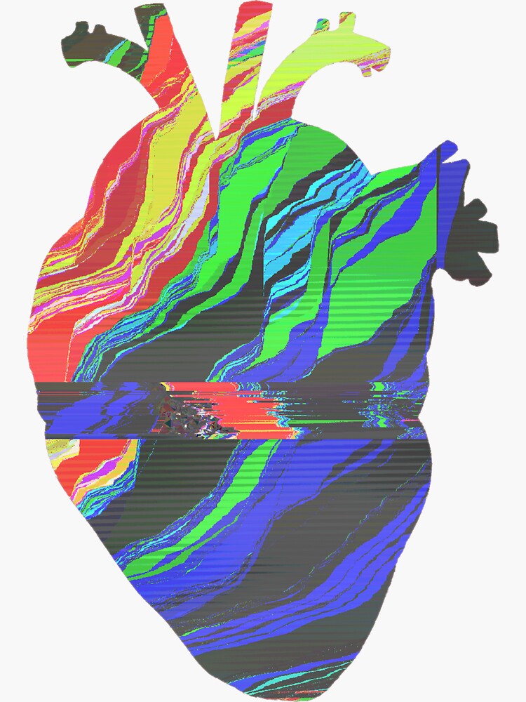 "Glitch Heart" Sticker for Sale by PFunkus | Redbubble