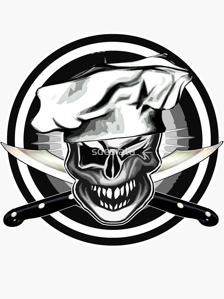 "Winking Chef Skull" Sticker by sdesiata | Redbubble