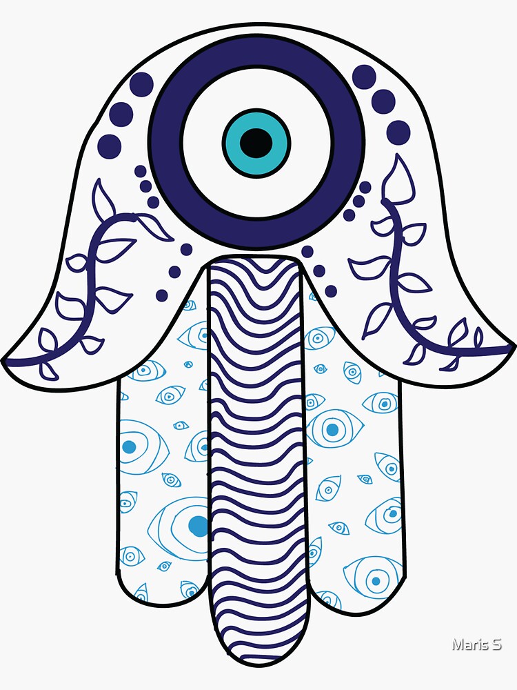 "Evil Eye Hamsa" Sticker for Sale by Maris S | Redbubble