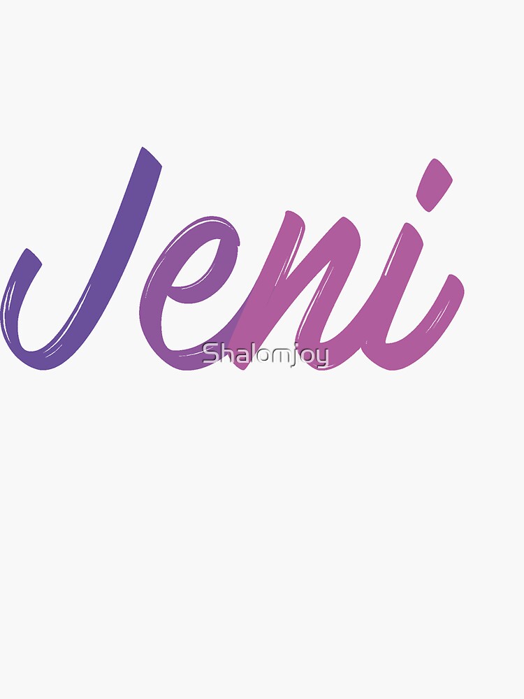 "Jeni" Sticker by Shalomjoy | Redbubble