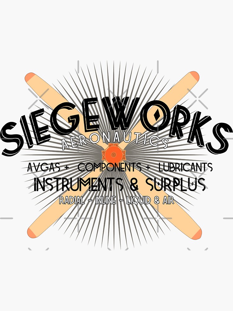 "Siegeworks Aeronautics" Sticker for Sale by siege103 | Redbubble