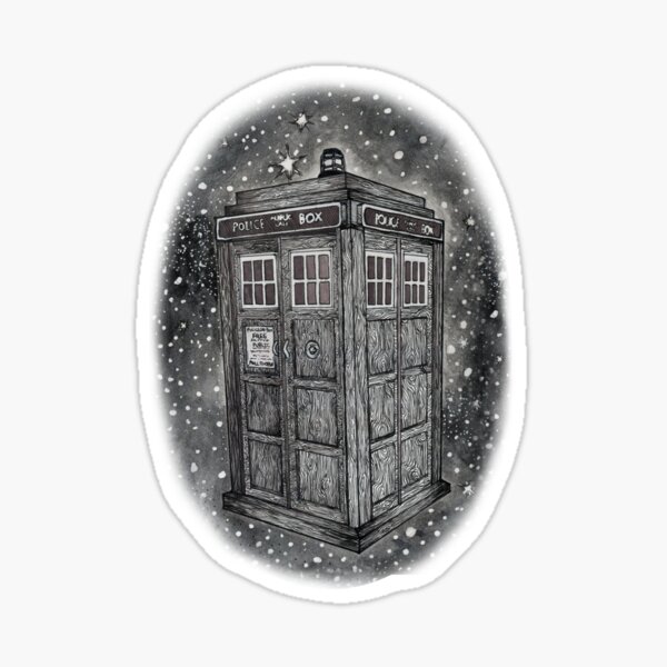 "Tardis" Sticker for Sale by painted-lizard | Redbubble