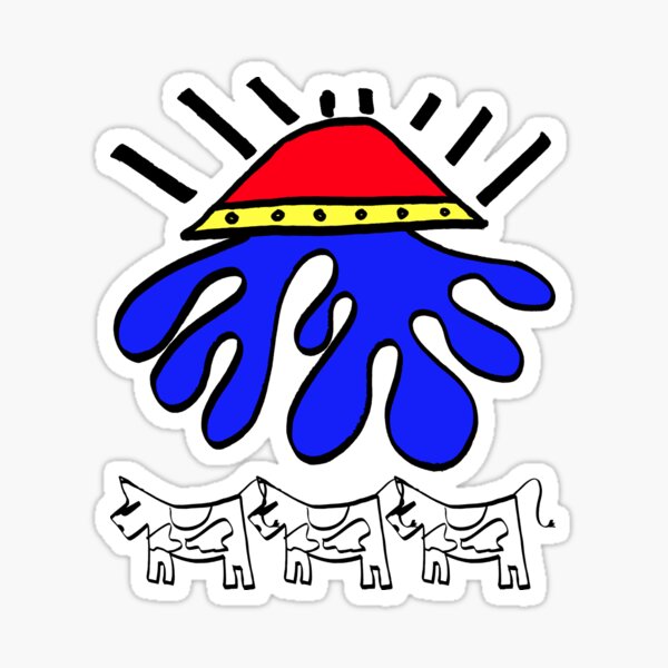 "BLACK OUTLINE ALIEN ABDUCTION" Sticker by kkkevinacunaaa | Redbubble