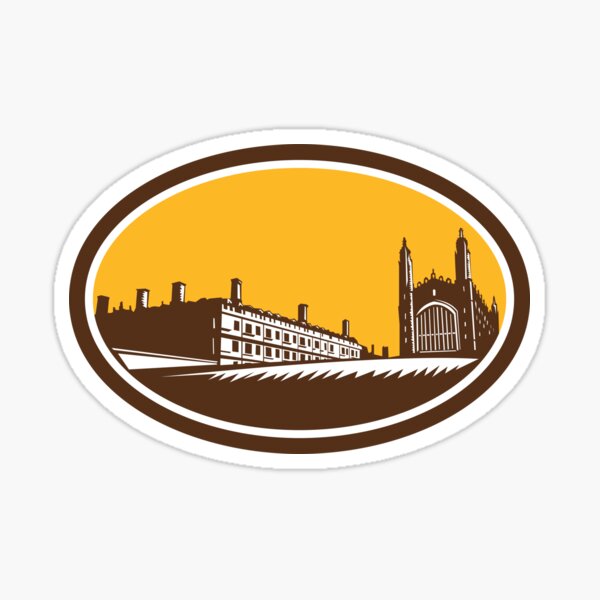 "King's College University of Cambridge Woodcut" Sticker for Sale by ...