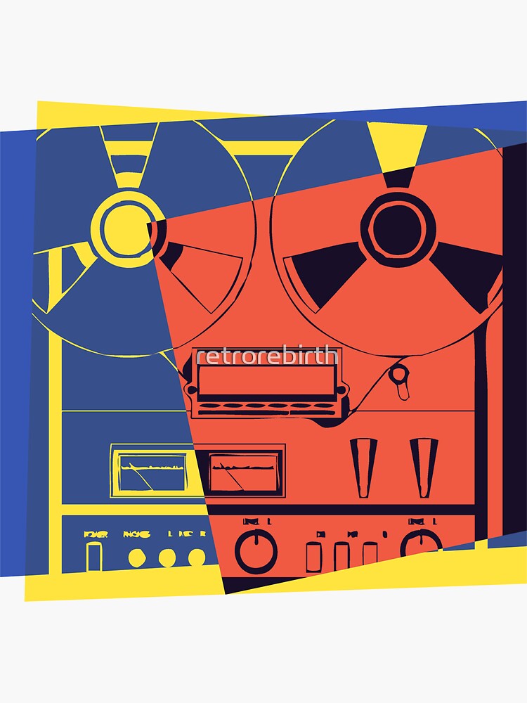 "Reel To Reel Pop Art" Sticker by retrorebirth | Redbubble
