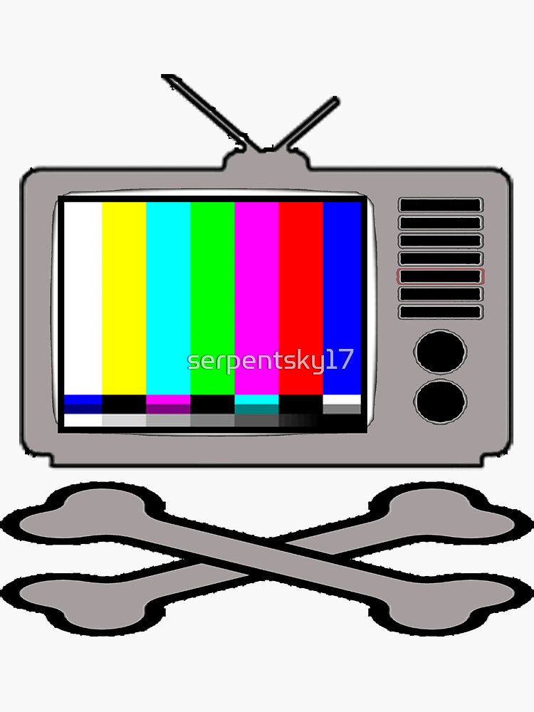"Toxic Television - TV and Crossbones" Sticker for Sale by serpentsky17 ...