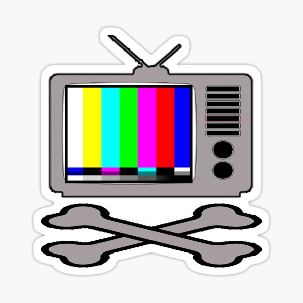 "Toxic Television - TV and Crossbones" Sticker for Sale by serpentsky17 ...