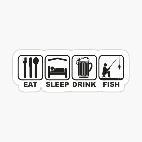 "FISHING - EAT SLEEP FISH" Sticker for Sale by JAYSA2UK | Redbubble
