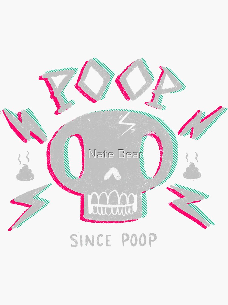 "Poop Skull" Sticker by nate-bear | Redbubble