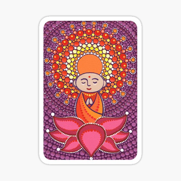 "Jizo Meditating upon a Ruby Lotus" Sticker for Sale by ElspethMcLean ...