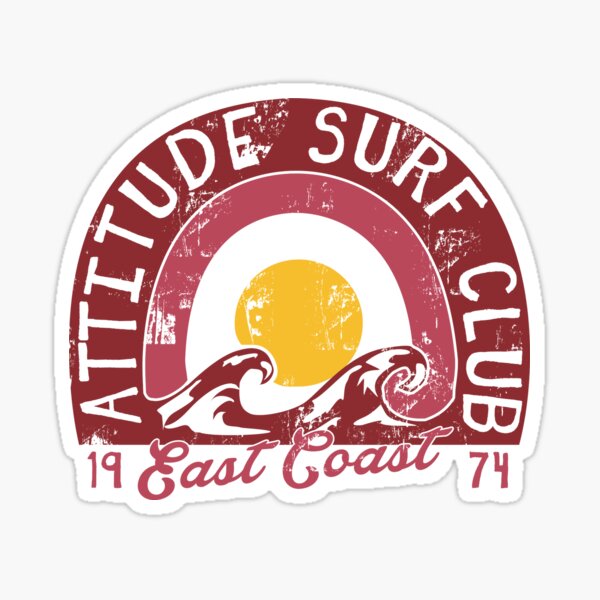"ATTITUDE SURF CLUB" Sticker for Sale by mojokumanovo | Redbubble