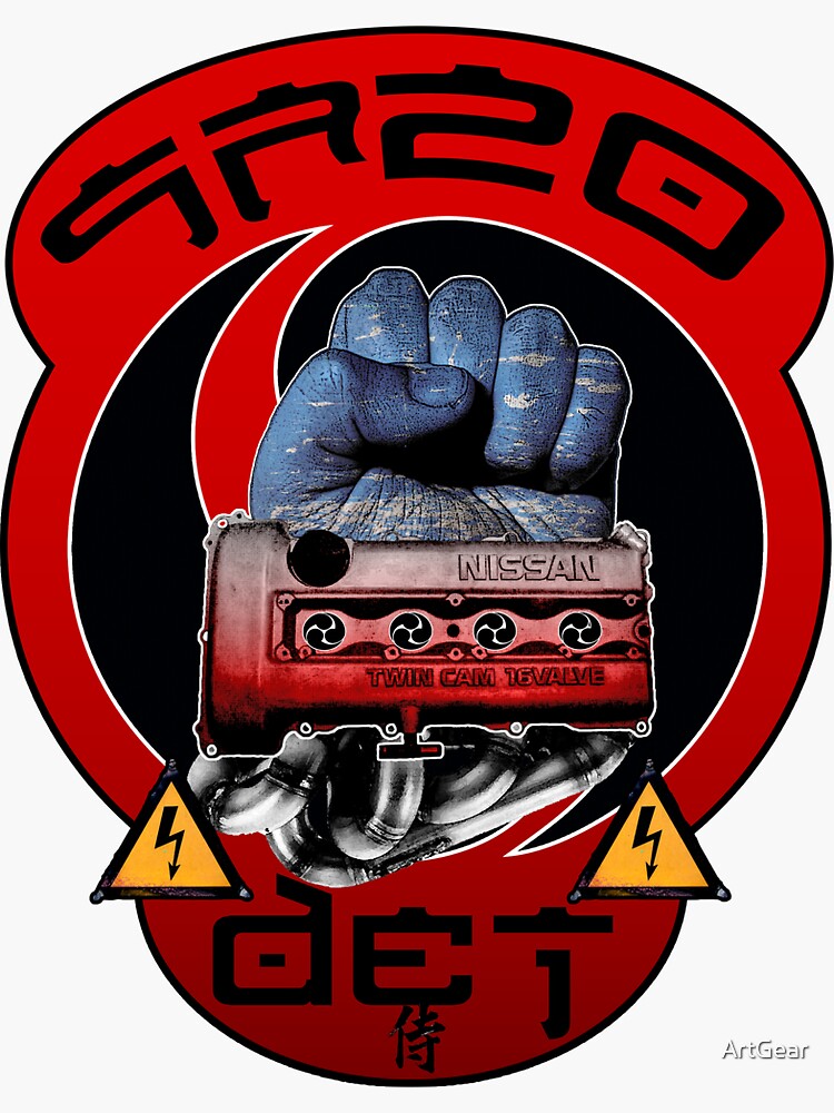 "SR20DET Mighty 4 Banger" Sticker for Sale by ArtGear | Redbubble