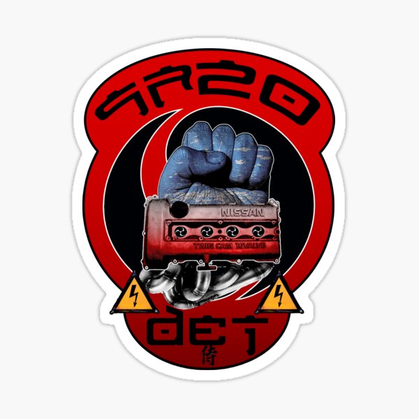 "SR20DET Mighty 4 Banger" Sticker for Sale by ArtGear | Redbubble