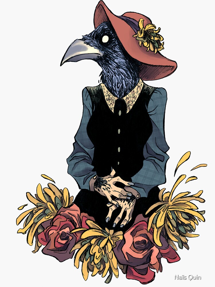 "Madame Corbeau" Sticker for Sale by naisquin | Redbubble