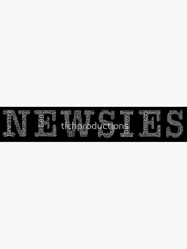 "Newsies Logo Word Art White Font on Black" Sticker for Sale by ...