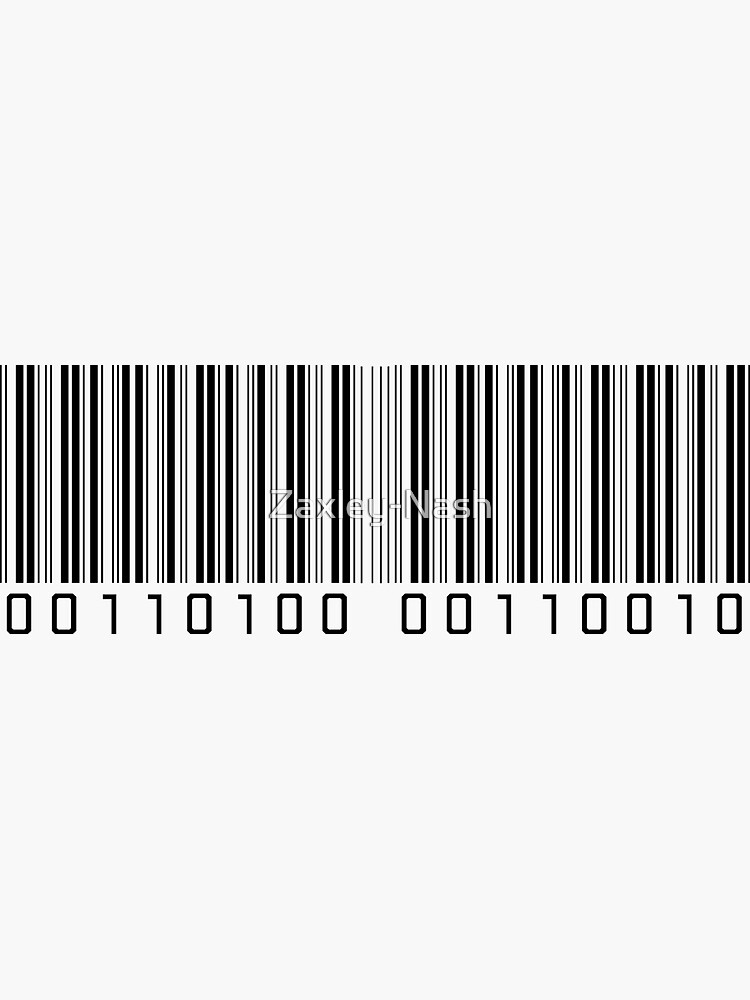 "00110100 00110010-B" Sticker for Sale by Zaxley-Nash | Redbubble