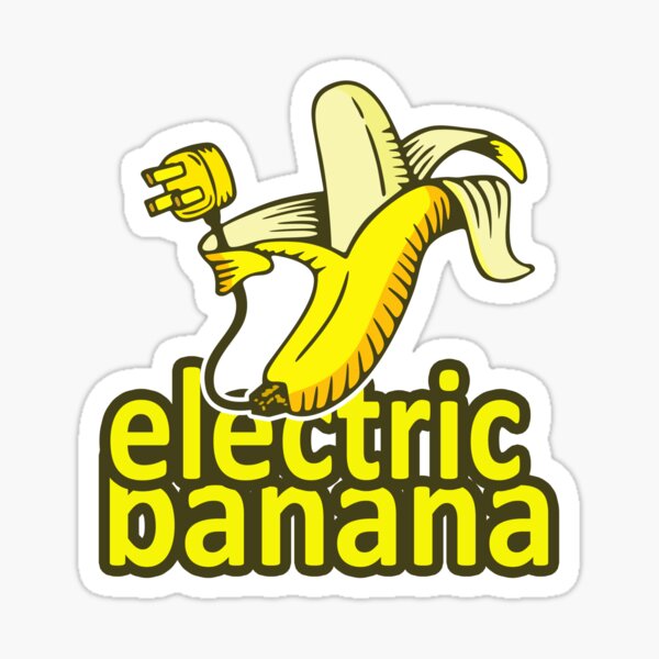 " Electric Banana" Sticker for Sale by MarqueMC | Redbubble