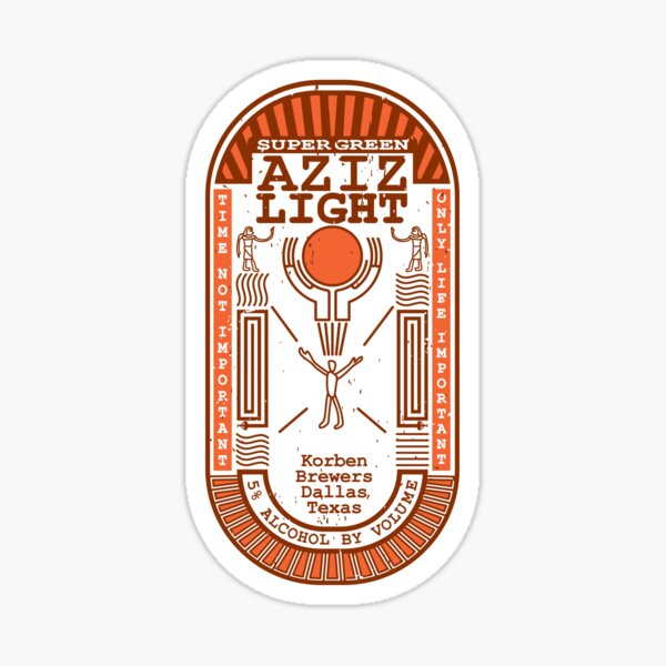 "Aziz Light-The Divine Brew-alternate" Sticker by chewietoo | Redbubble