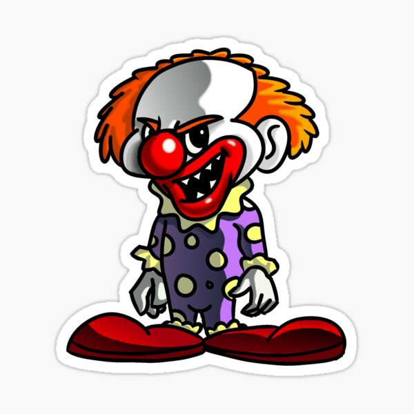 "Evil Clown" Sticker for Sale by SpikeysStudio | Redbubble