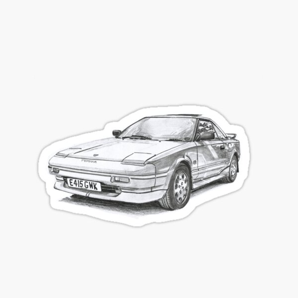 "Toyota MR2" Sticker for Sale by auto-motive-art | Redbubble