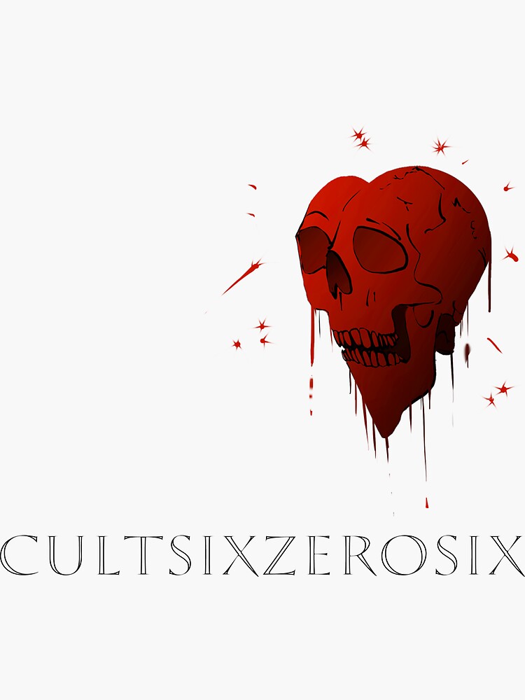 "Bleeding Skull Heart" Sticker by CultSixZeroSix | Redbubble