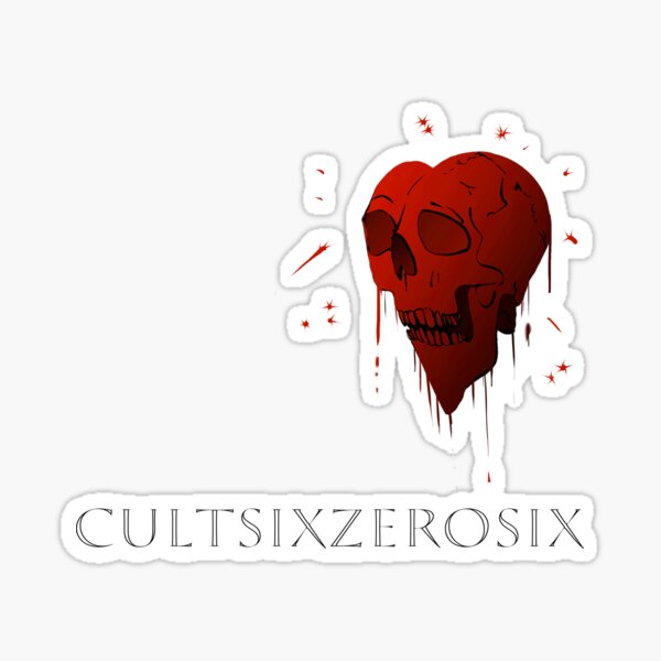 "Bleeding Skull Heart" Sticker by CultSixZeroSix | Redbubble