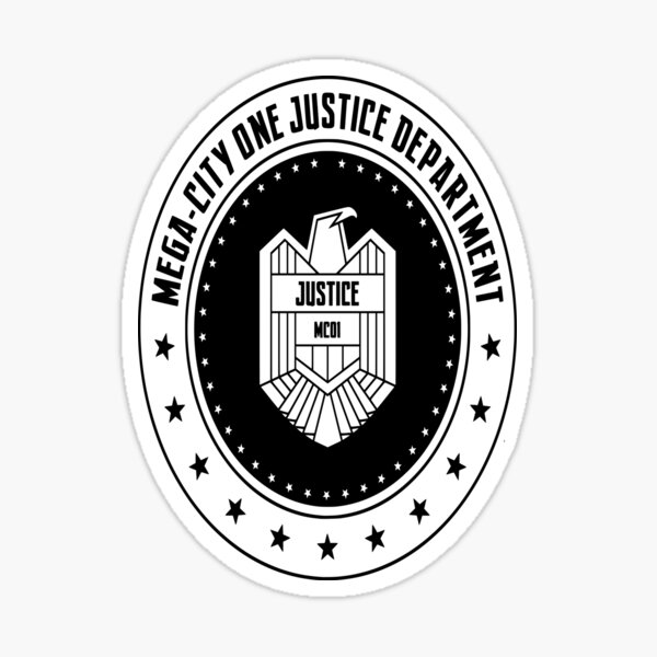 "Mega-City One Justice Department Judge Dredd" Sticker for Sale by ...