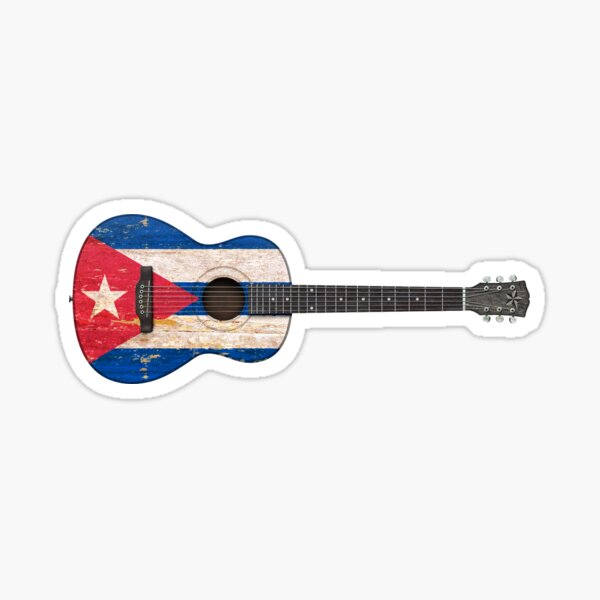 "Aged and Worn Cuban Acoustic Guitar" Sticker for Sale by JeffBartels ...