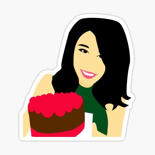 "Girl with cake (Birthday)!" Sticker for Sale by VisionairsClub | Redbubble