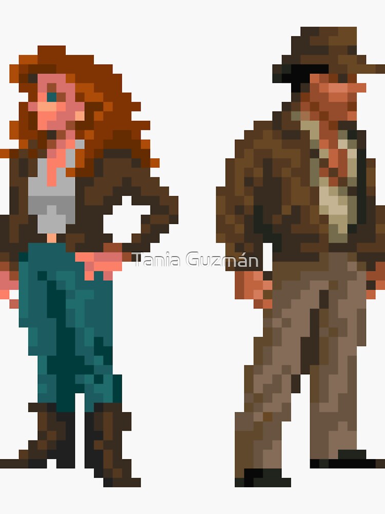 Pegatina «Indiana Jones - pixel art» de galegshop | Redbubble