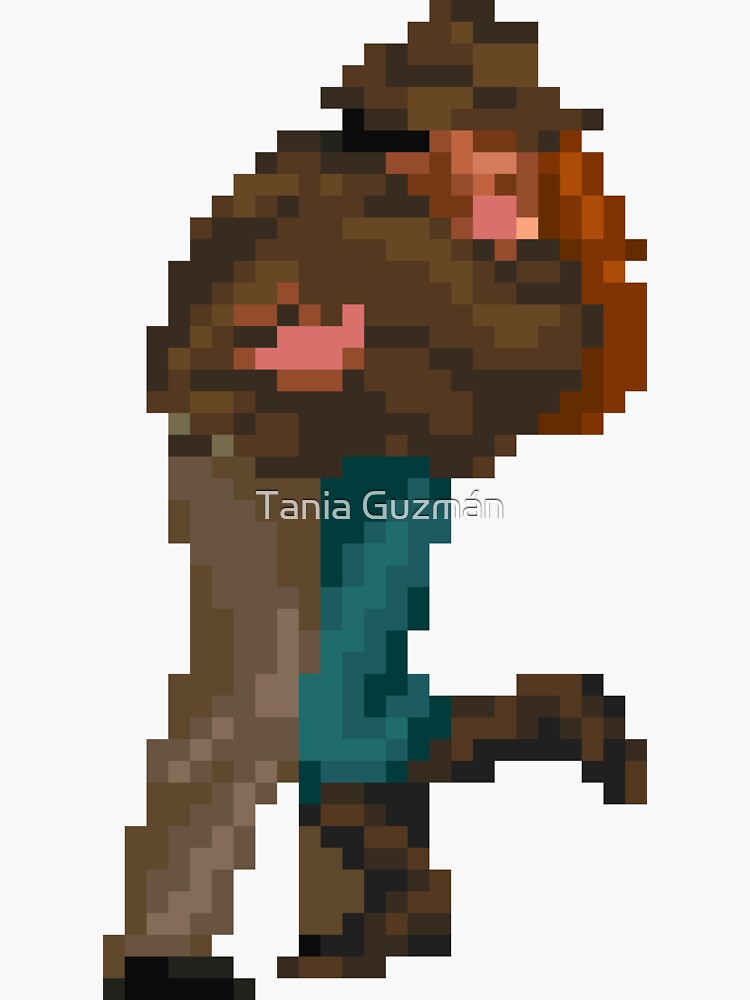 "Indiana Jones - pixel art" Sticker by galegshop | Redbubble