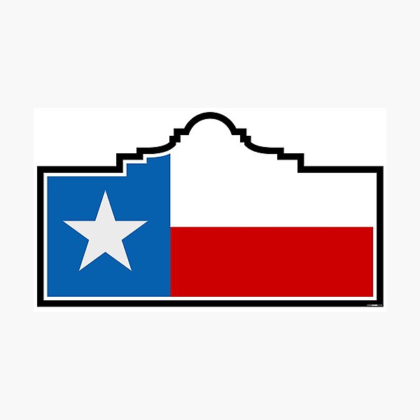"THE ALAMO - TEXAS FLAG" Photographic Print for Sale by WOOFANG | Redbubble