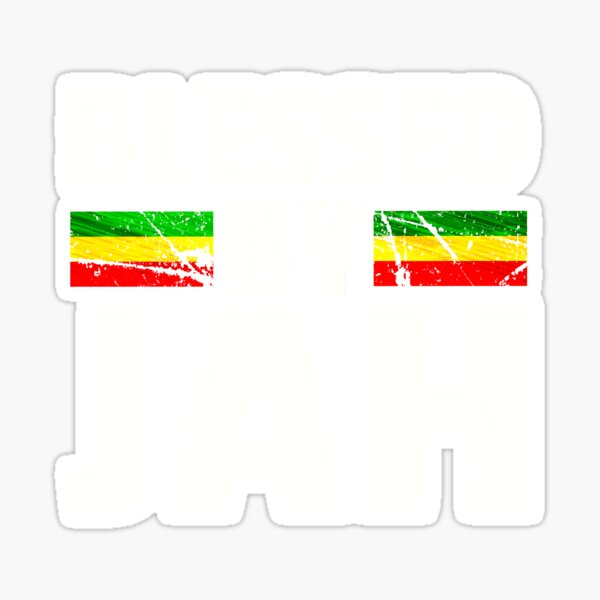 "Blessed by Jah Rasta Reggae graphic Gift Jah Bless print" Sticker by D ...