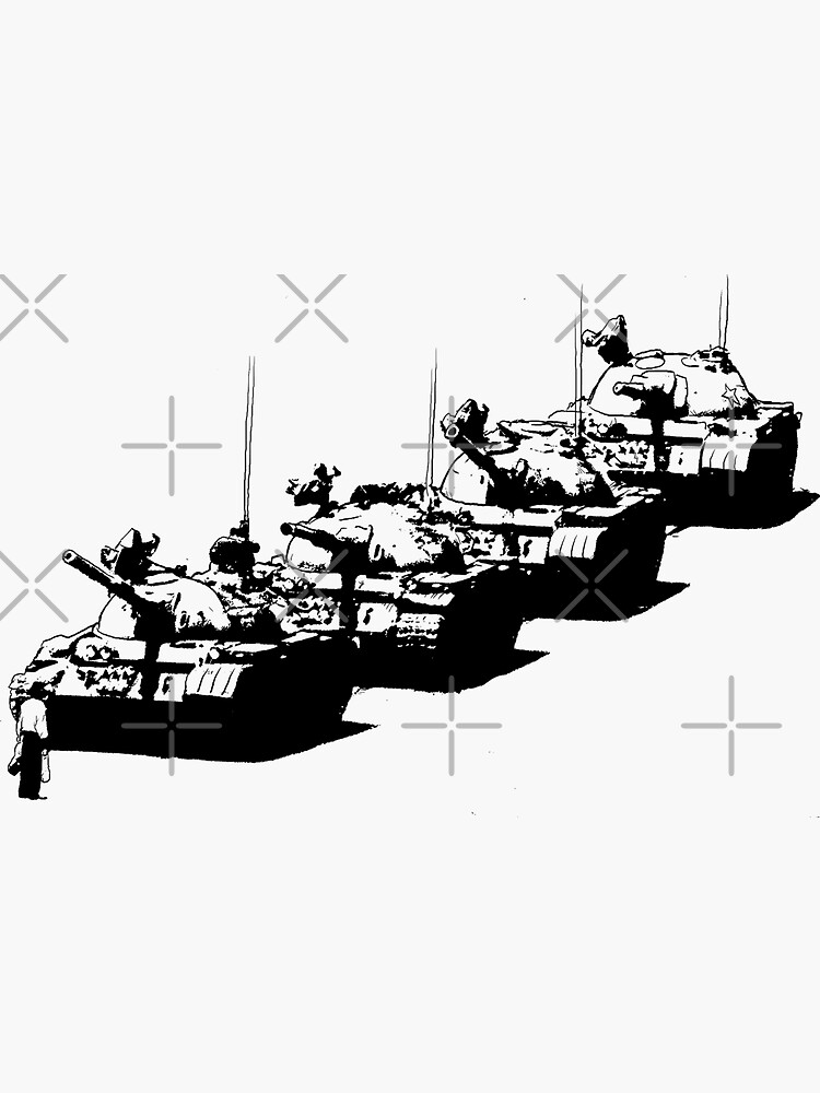 "Tank Man" Sticker for Sale by LibertyManiacs | Redbubble