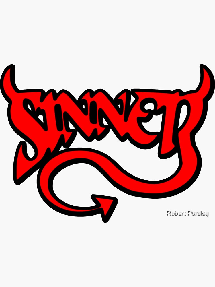 "Sinner" Sticker for Sale by 13666 | Redbubble